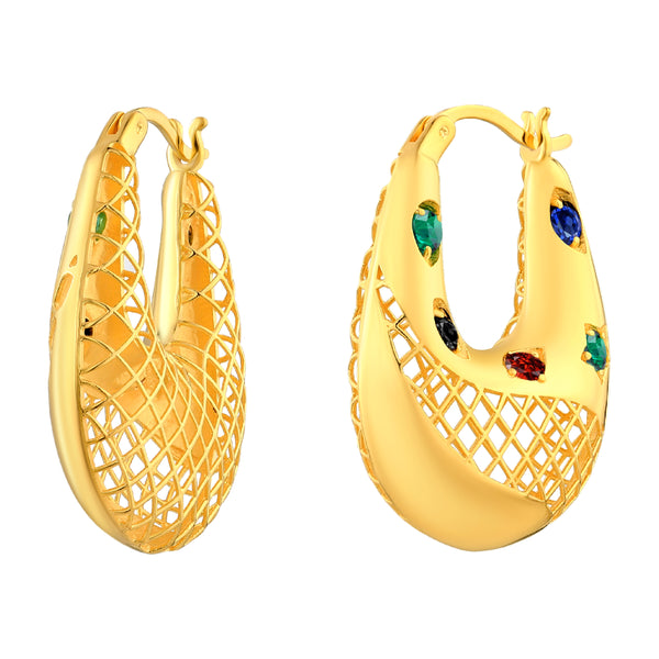 925 STERLING SILVER LE MESH EARRINGS - Almond (Thailand) Limited.